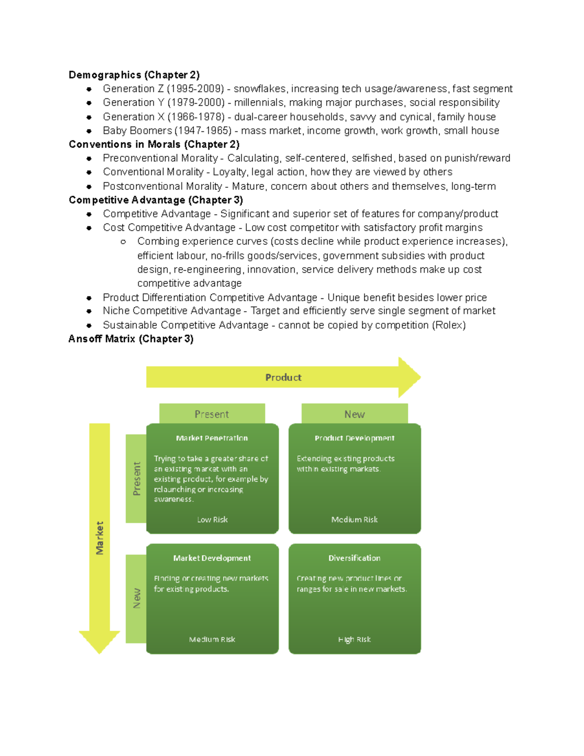 MKT Chapters 2 3 5 7 8 11-14 17 18 Expanded Notes - Demographics ...