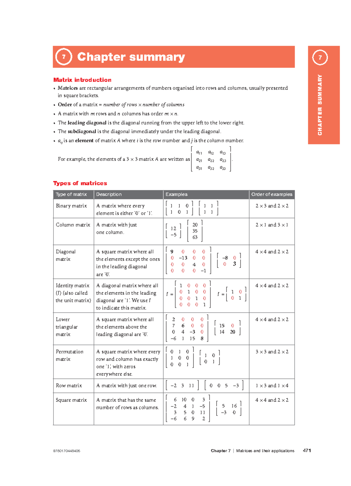 Notability Notes - Chapter summary Matrix introduction Matrices are ...