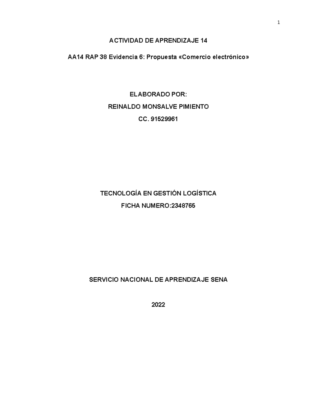 AA14 comercio electronico Reinaldo monsalve - ACTIVIDAD DE APRENDIZAJE ...