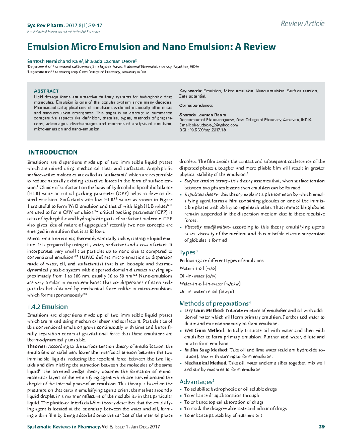 03.- Emulsiones, microemulsiones y nanoemulsiones - Emulsion Micro ...