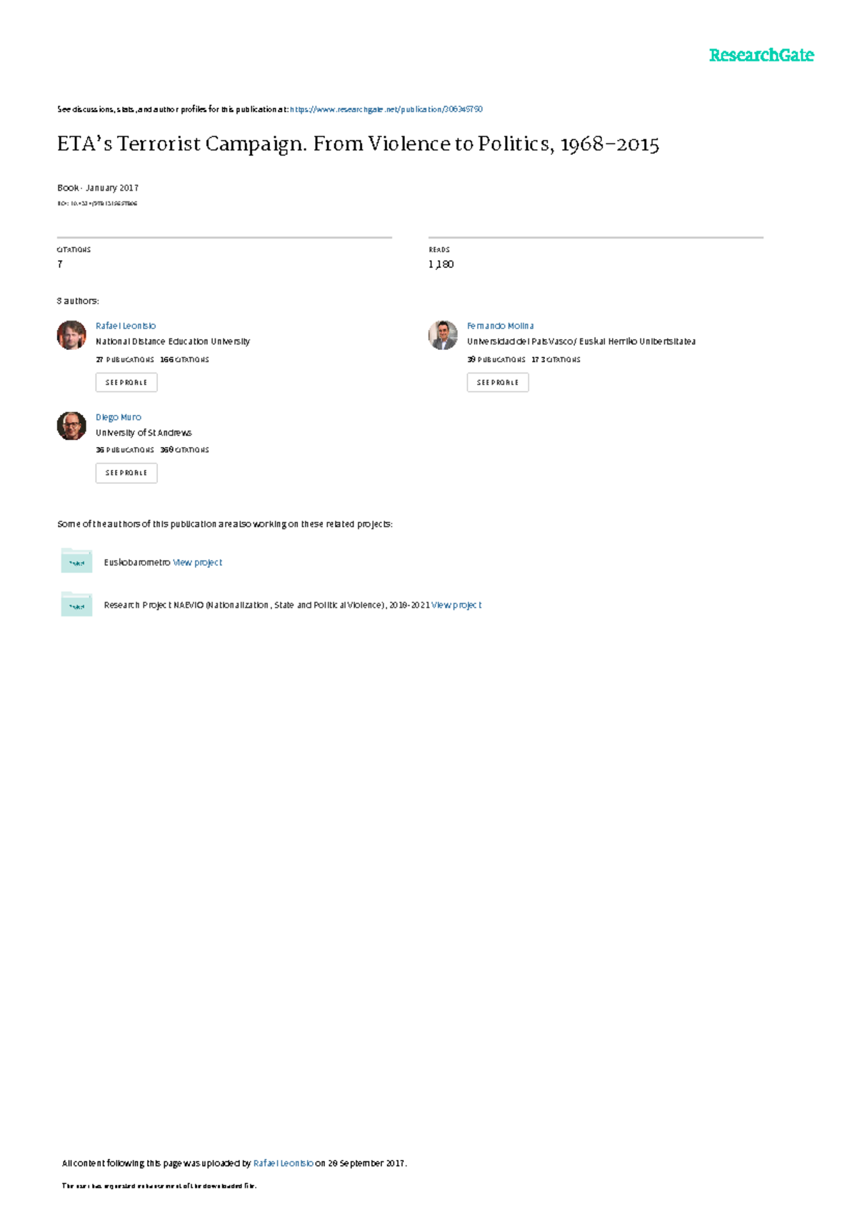 ETA s Terrorist Campaign. From Violence - See discussions, stats, and ...