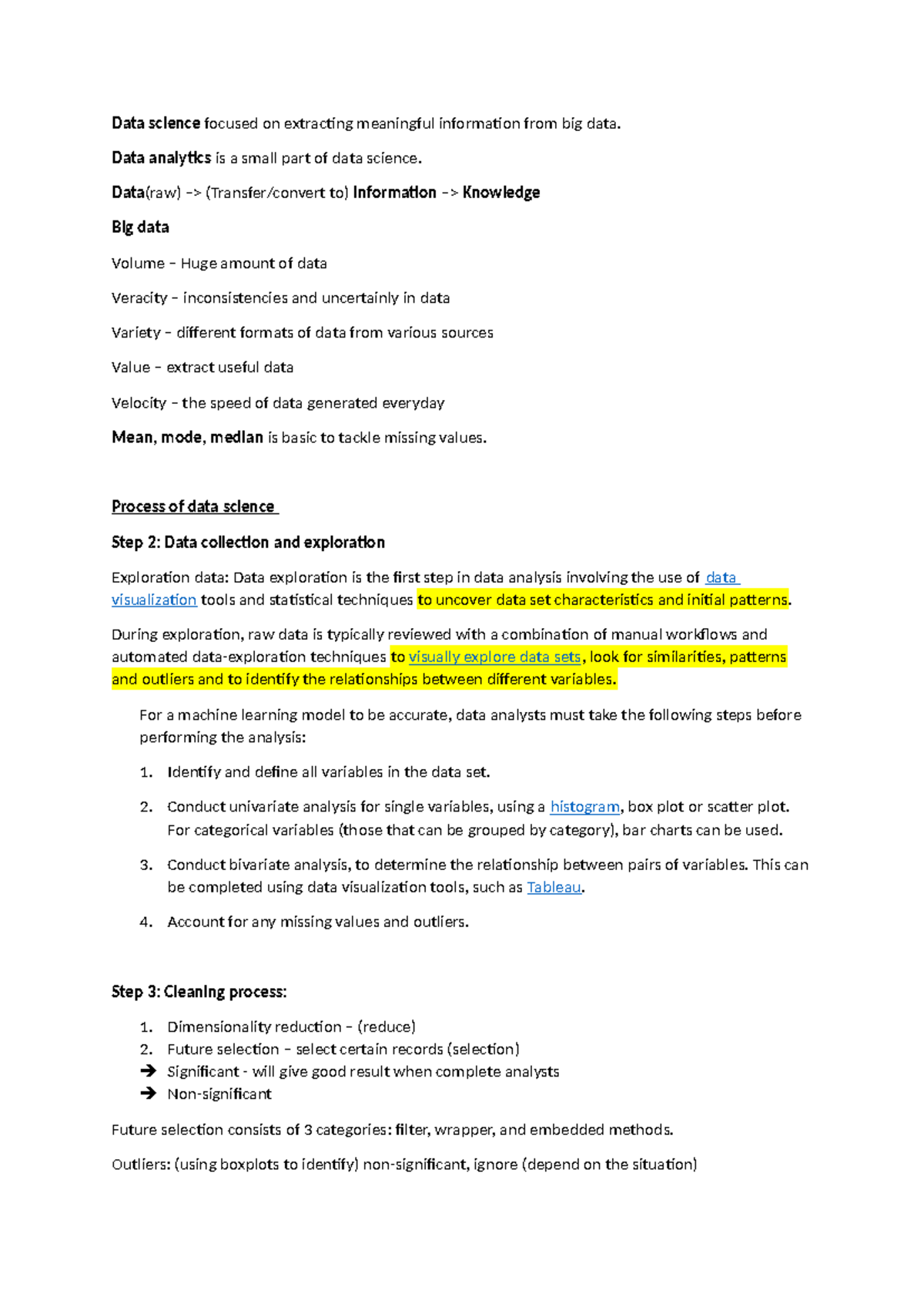 Notes by me (Chapter 1) - Data science focused on extracting meaningful ...