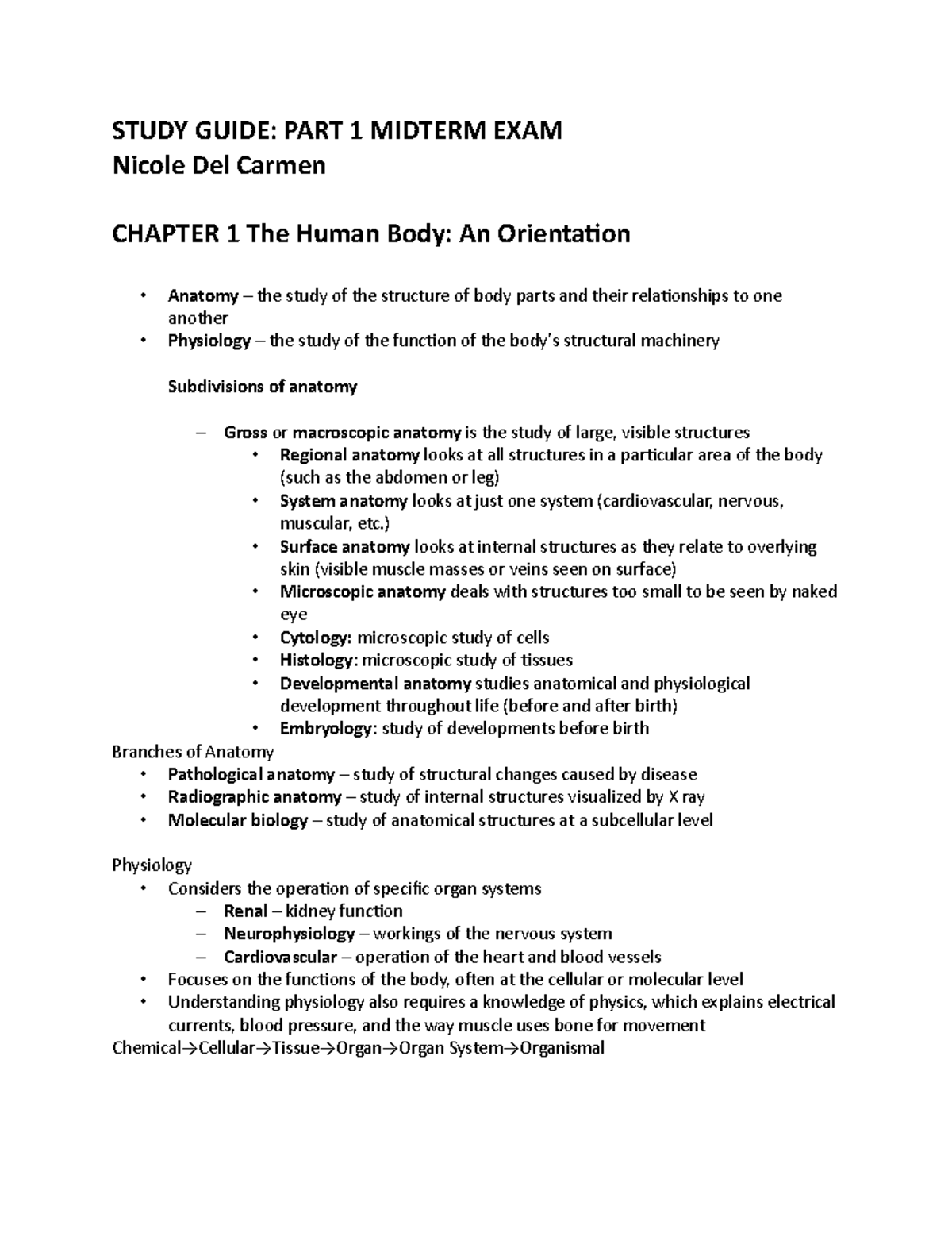 Study Guide unit 1 - notes from chapters 1-2-3 - STUDY GUIDE: PART 1 ...