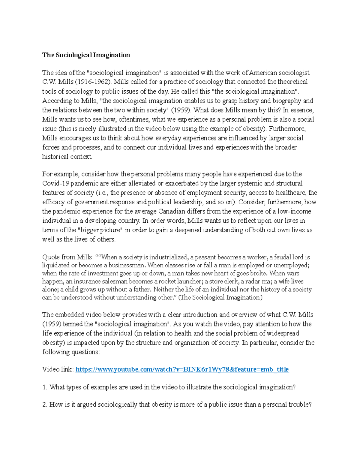 The+Sociological+Imagination+%28sociology%29 - The Sociological ...