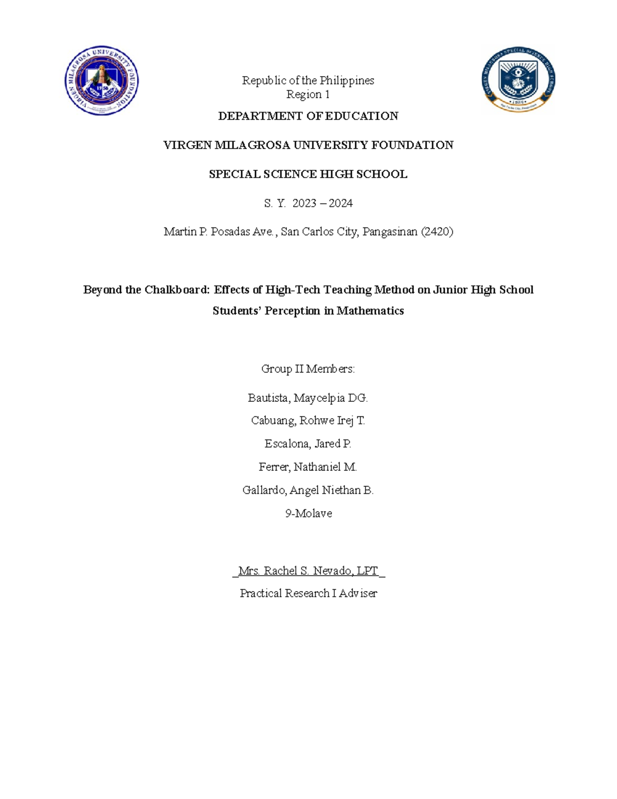 R E S E A R C H - Significances of research - Republic of the ...