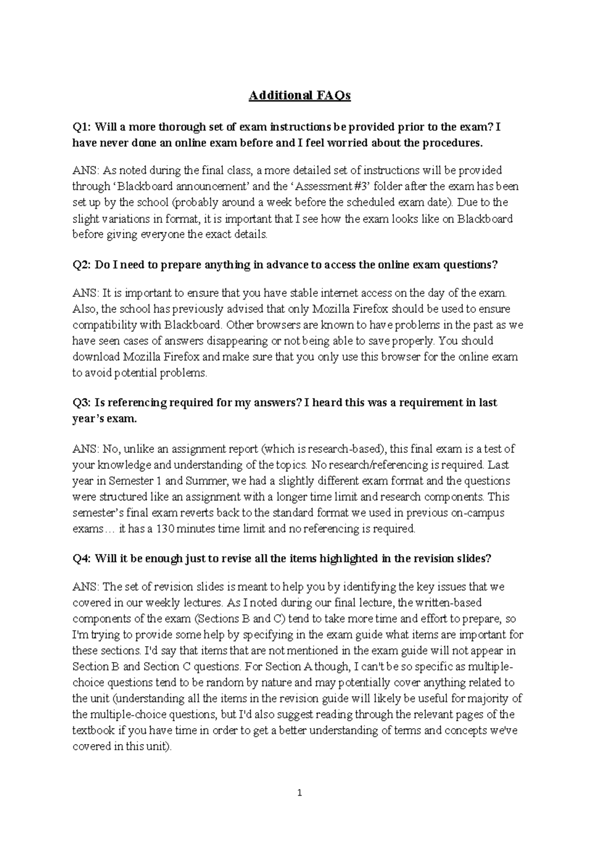 Assessment #3 Additional Exam FAQs - BSB119 - QUT - Studocu