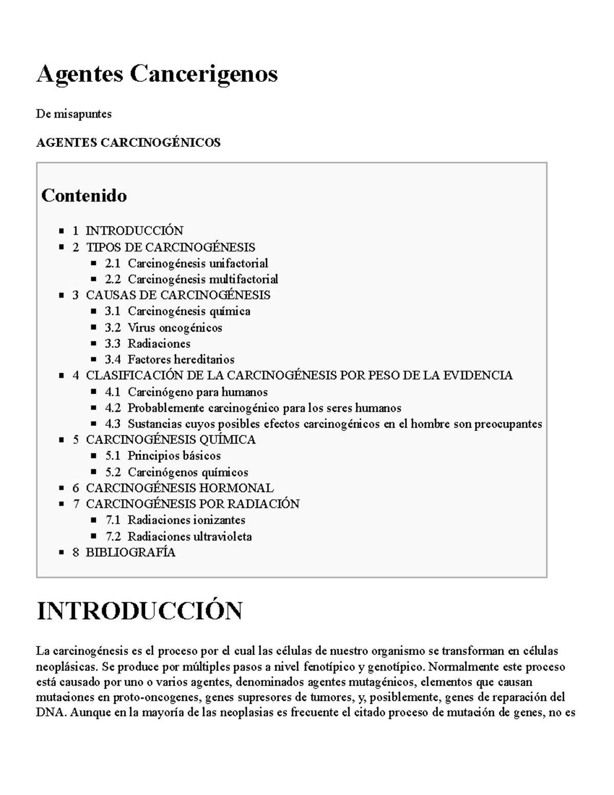 Agentes Cancerigenos - misapuntes - Agentes Cancerigenos De misapuntes ...
