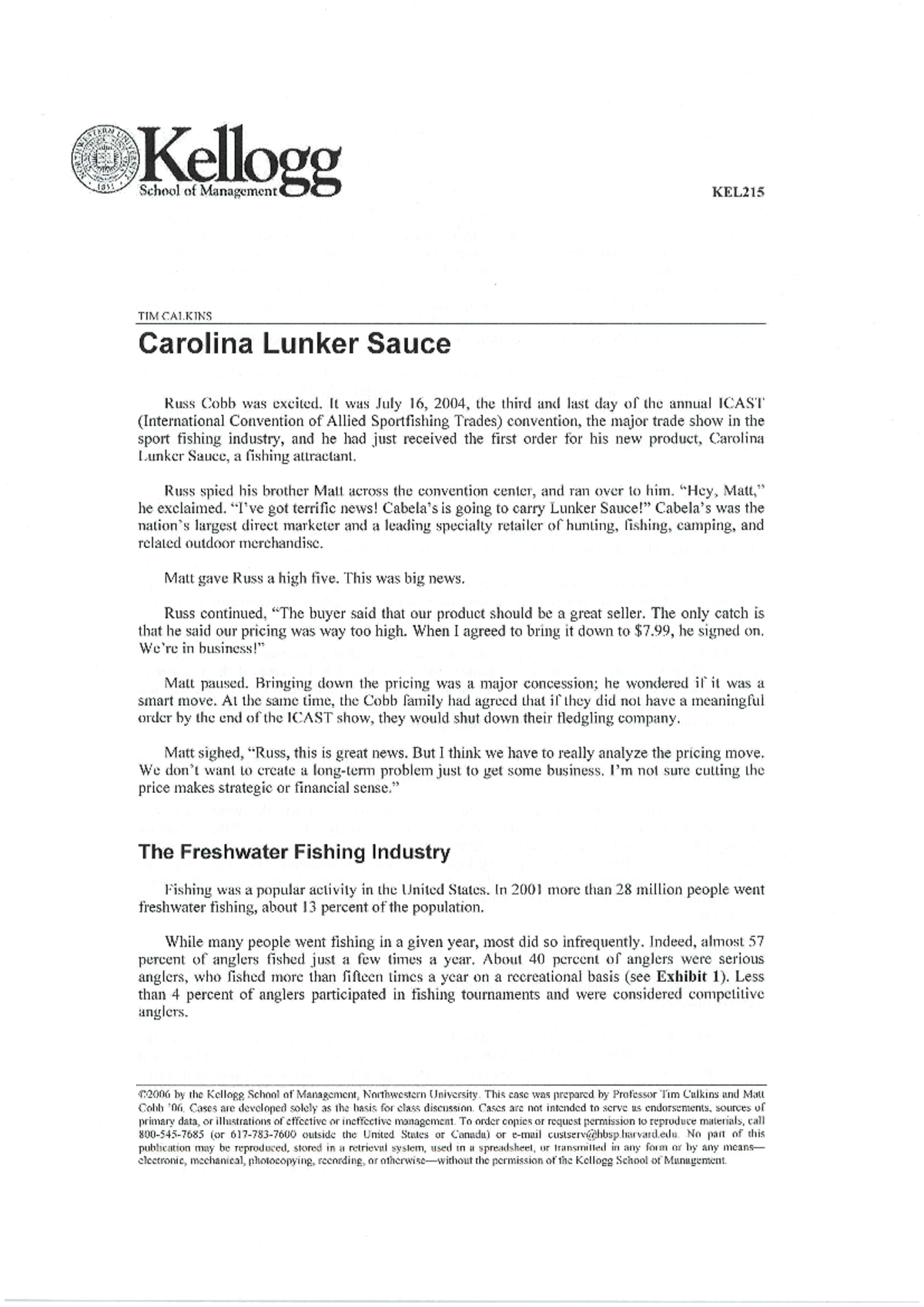 61607 - Caso Carolina Lunker Sauce case.pdf - Fundamentos de Marketing ...