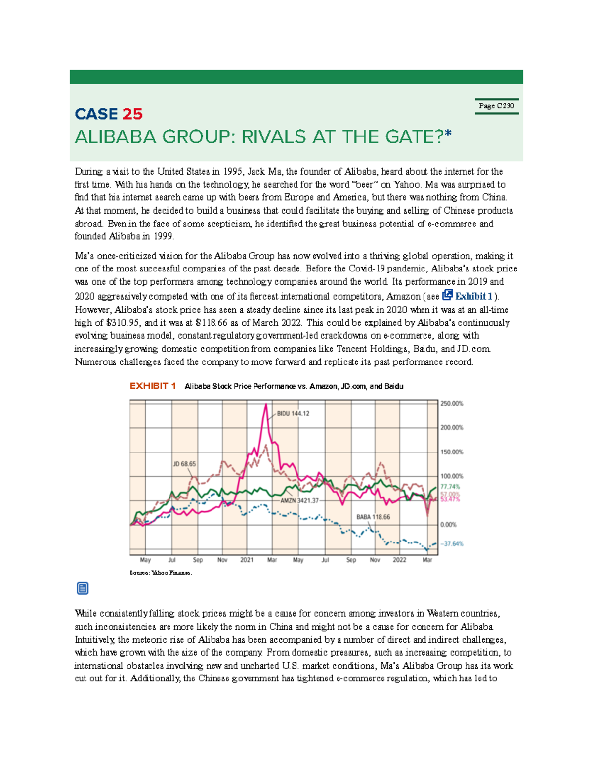 Case Study (Alibaba) - Page C CASE 25 ALIBABA GROUP: RIVALS AT THE GATE ...