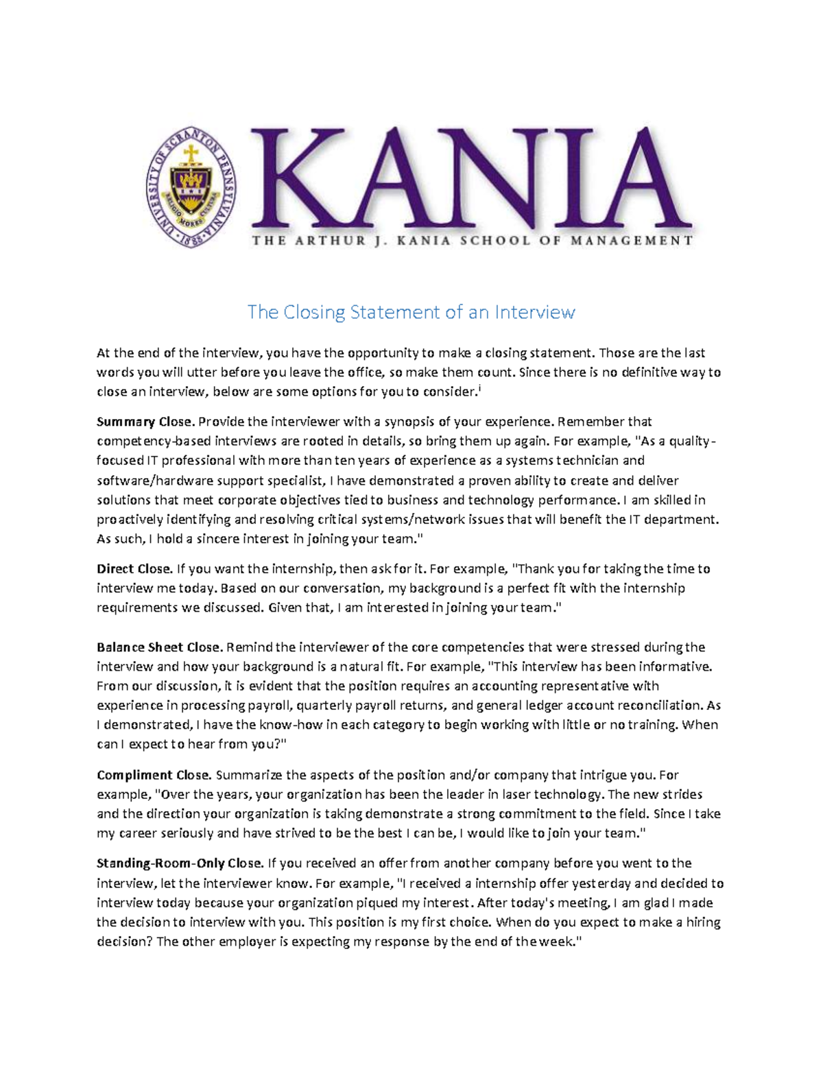 The Closing Statement of an Interview - Those are the last words you ...