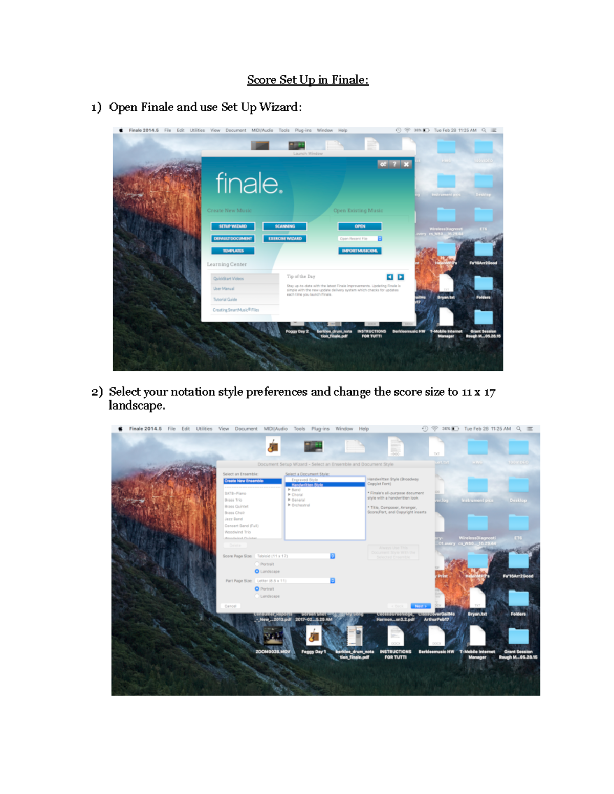 Score Layout - Score Set Up in Finale: Open Finale and use Set Up ...