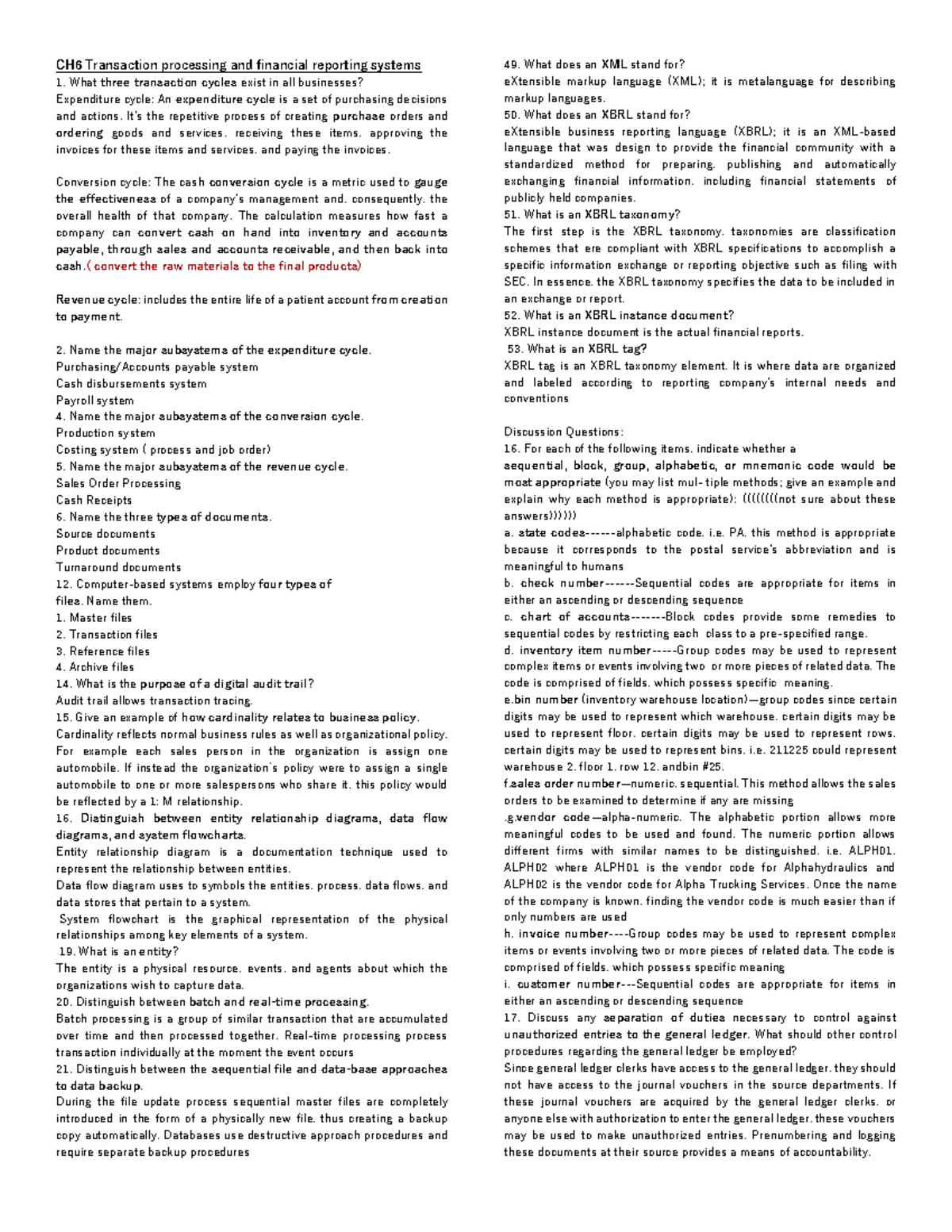 Ch6 Review Summary It Auditing Warning Tt Undefined Function 5 Warning Tt Undefined