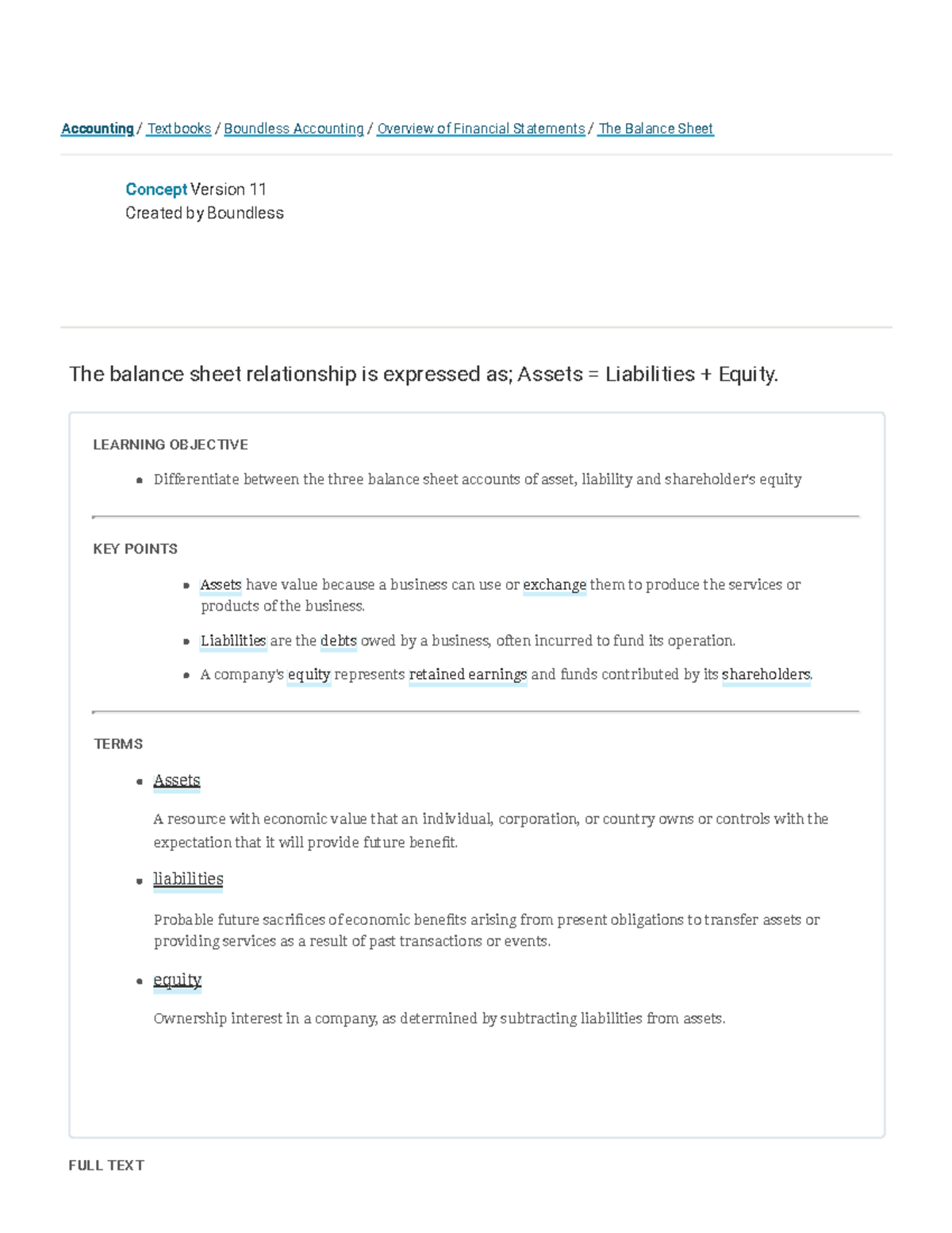Components of the Balance Sheet and structures - Accounting / Textbooks ...
