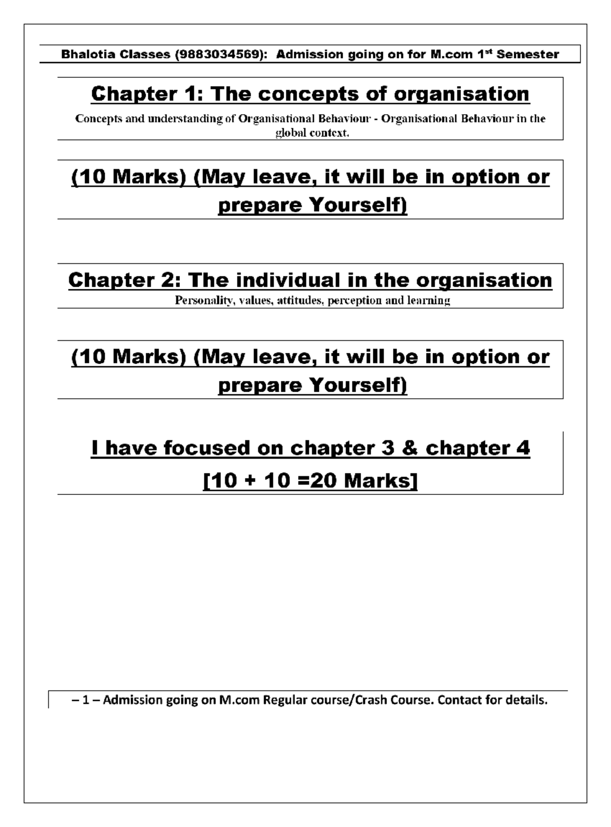 OB coloured copy - Masters in Commerce - Studocu