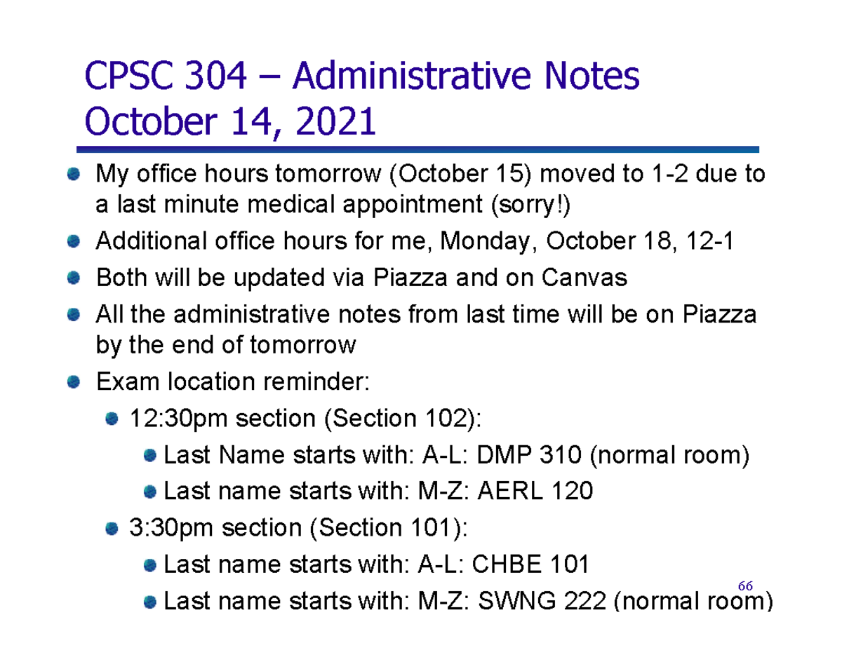 4 Normal Forms post - CPSC 304 – Administrative Notes October 14, 2021 ...