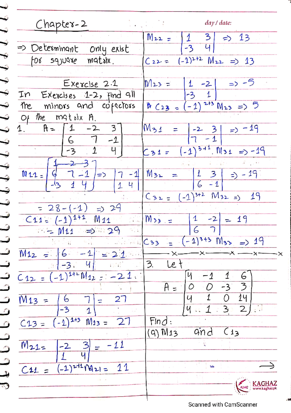 LA Chap-2 20K-1055 - Linear Algebra - Studocu