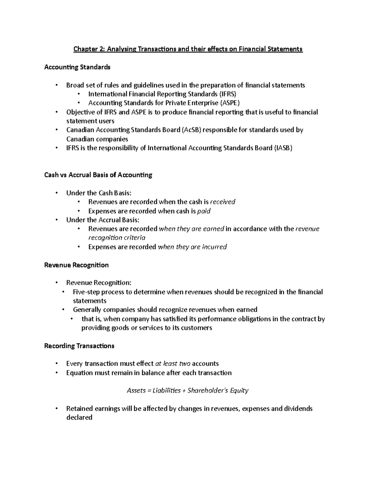 Accounting Lecture Notes - Chapter 2: Analysing Transactions and their ...