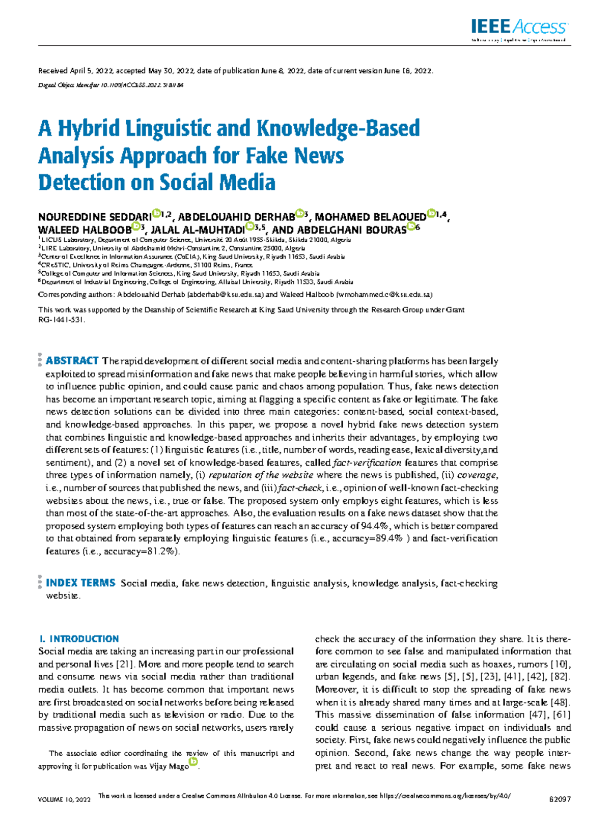 A Hybrid Linguistic And Knowledge Based Analysis Approach For Fake News Detection On Social