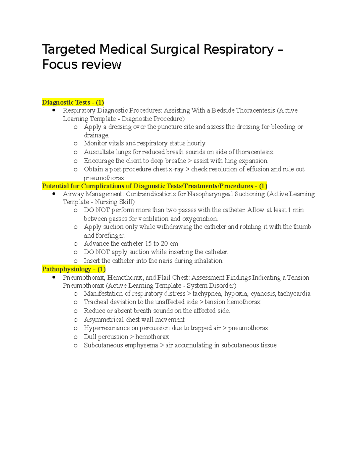 Targeted Medical Surgical Respiratory - Focus Review - Targeted Medical ...