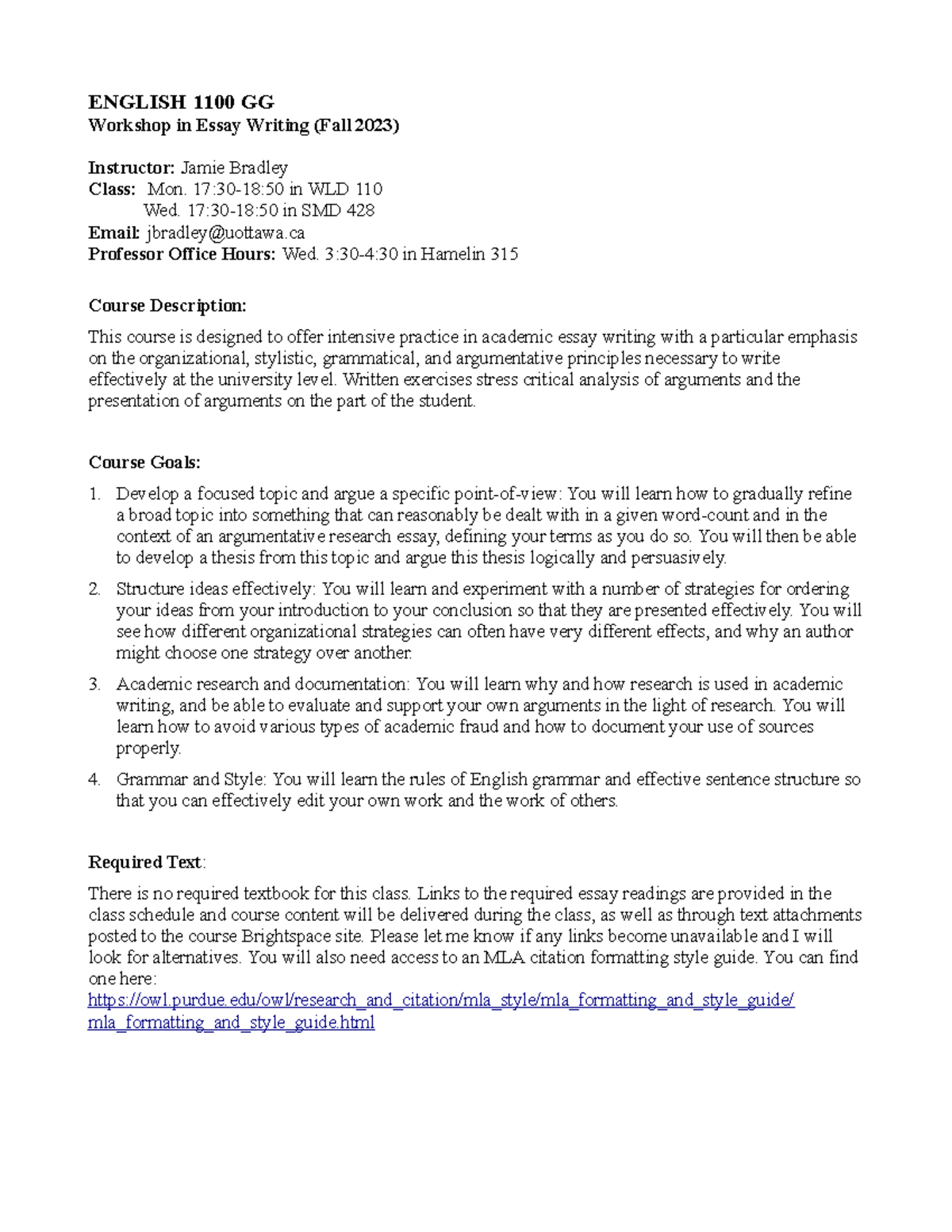 ENG 1100 GG (fall 2023) course outline - ENGLISH 1100 GG Workshop in ...