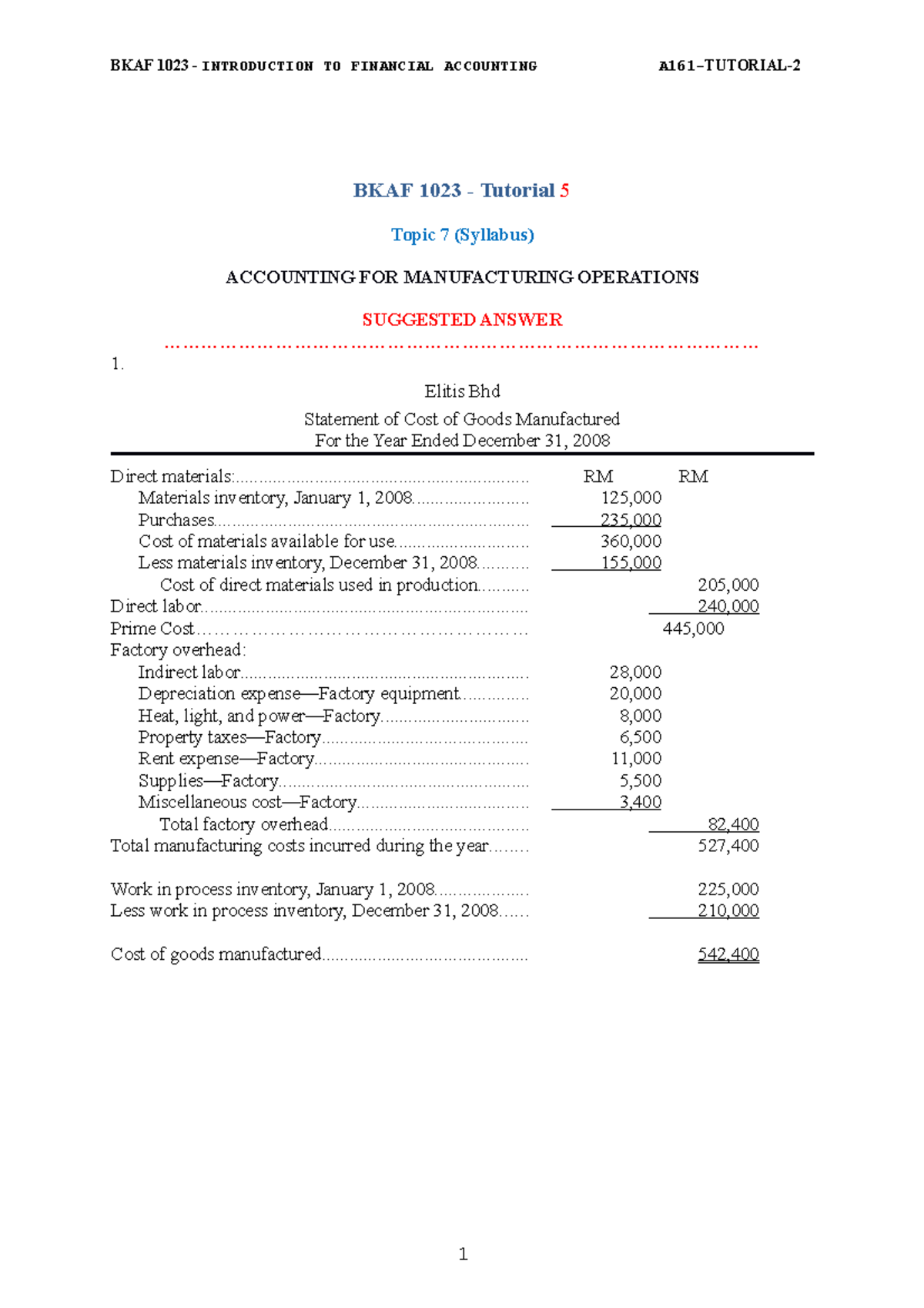 Tutorial 5 (ANS) - BKAF 1023 - INTRODUCTION TO FINANCIAL ACCOUNTING ...