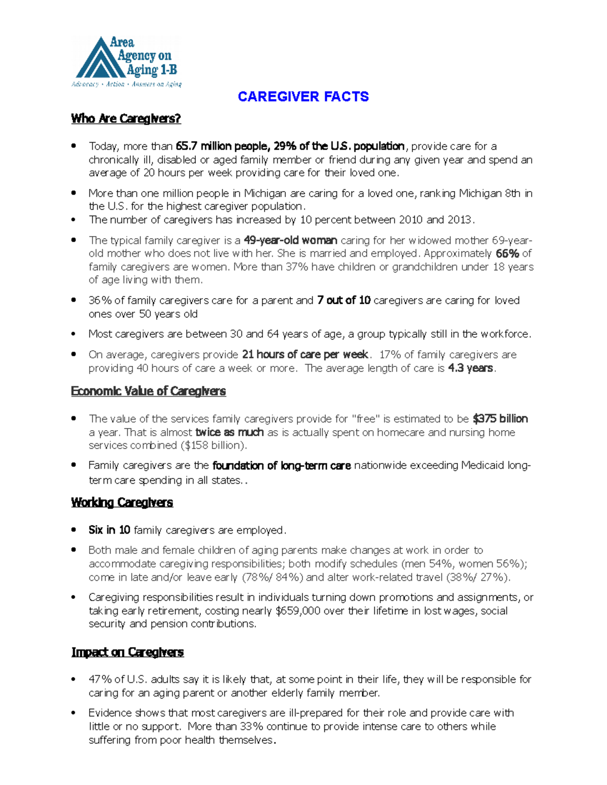 Caregiver Facts 2014 - CAREGIVER FACTS Who Are Caregivers? Today, more ...