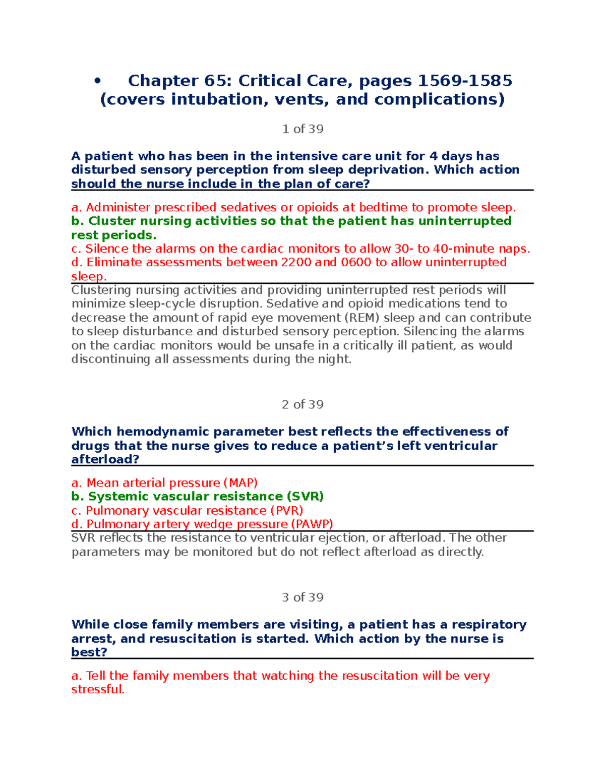 CH 65 Critical CARE - • Chapter 65: Critical Care, pages 1569- (covers ...