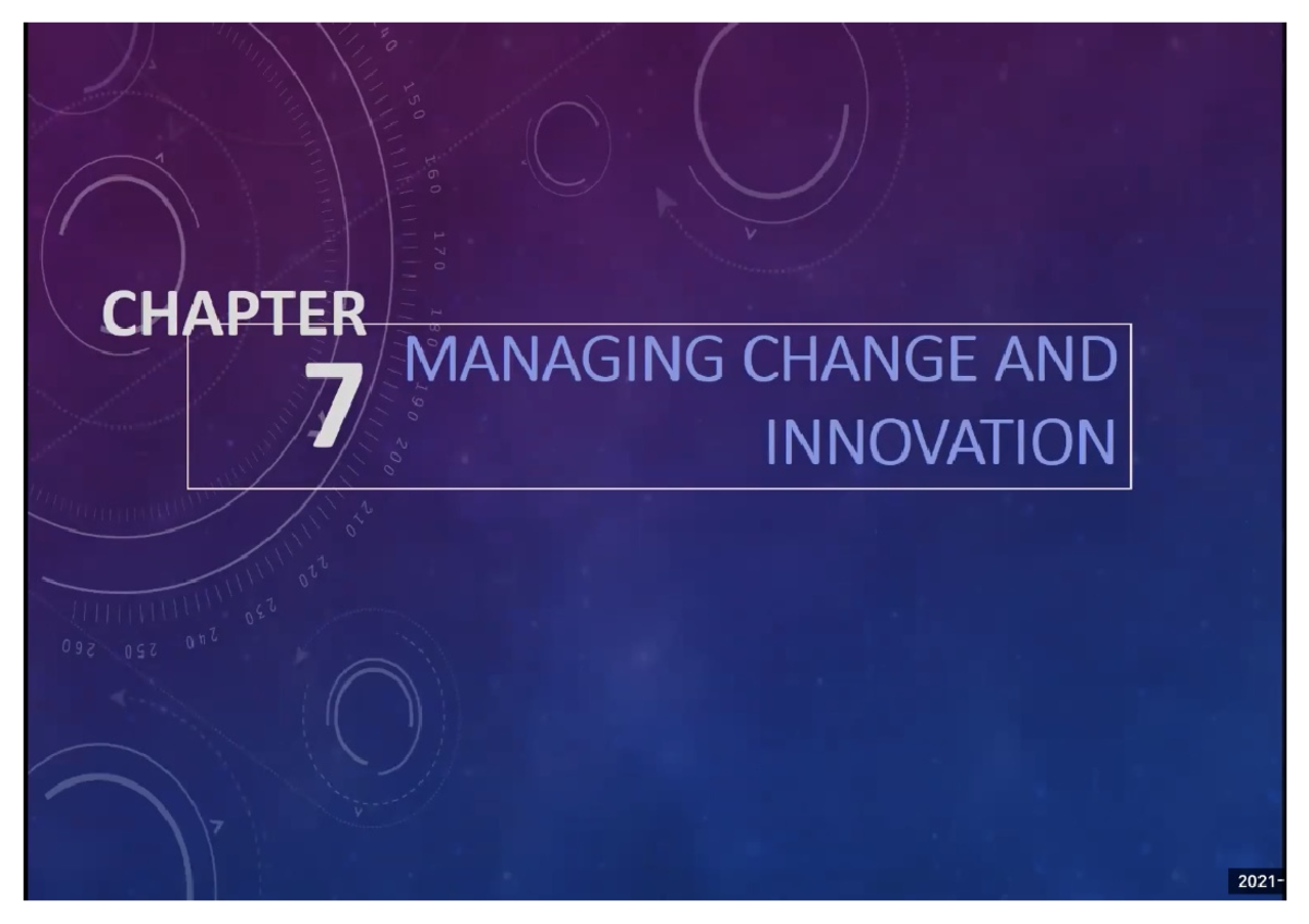 Chap 7 Managing change and Innovation - Organization and management ...