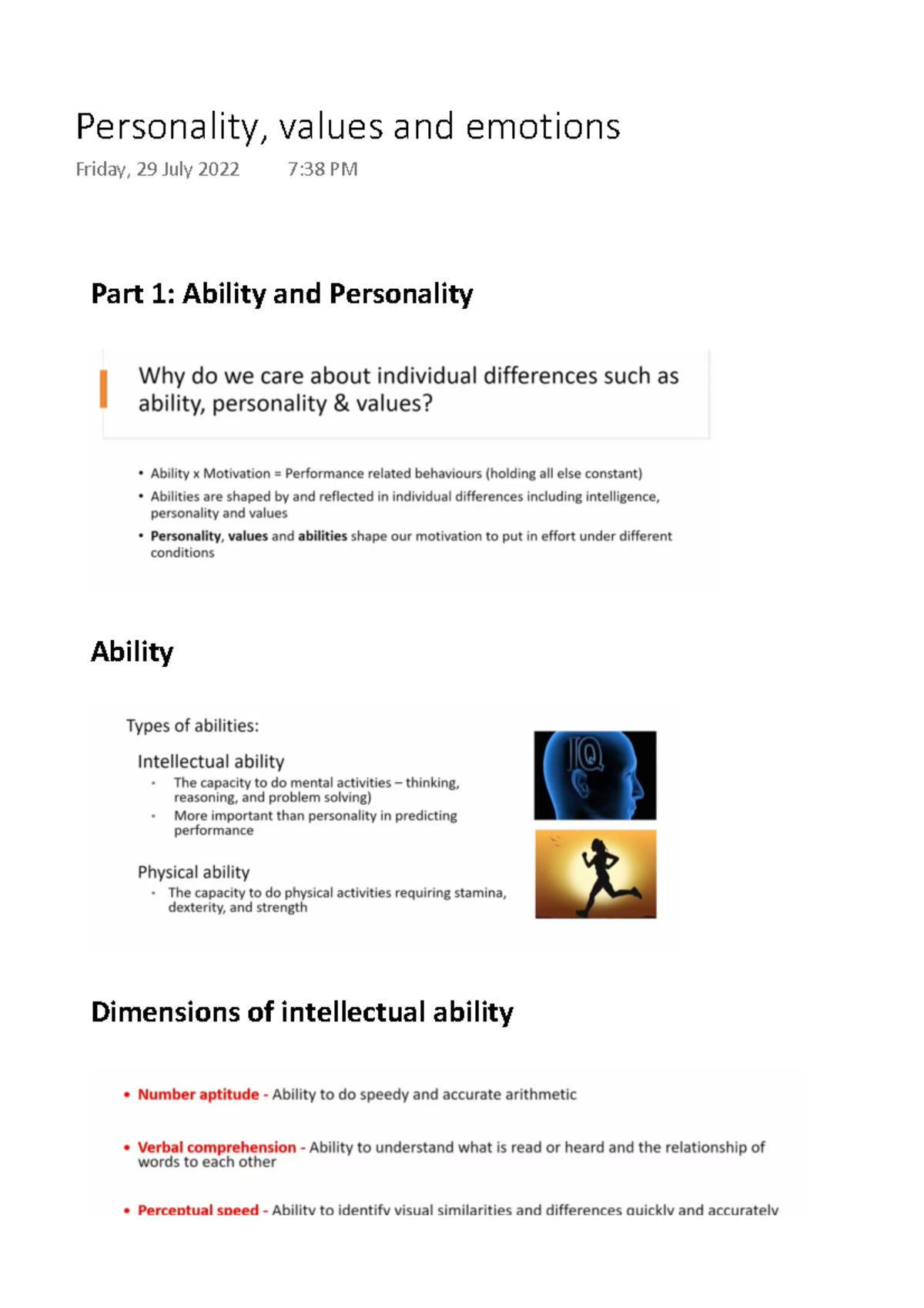 Personality, values and emotions - Part 1: Ability and Personality ...