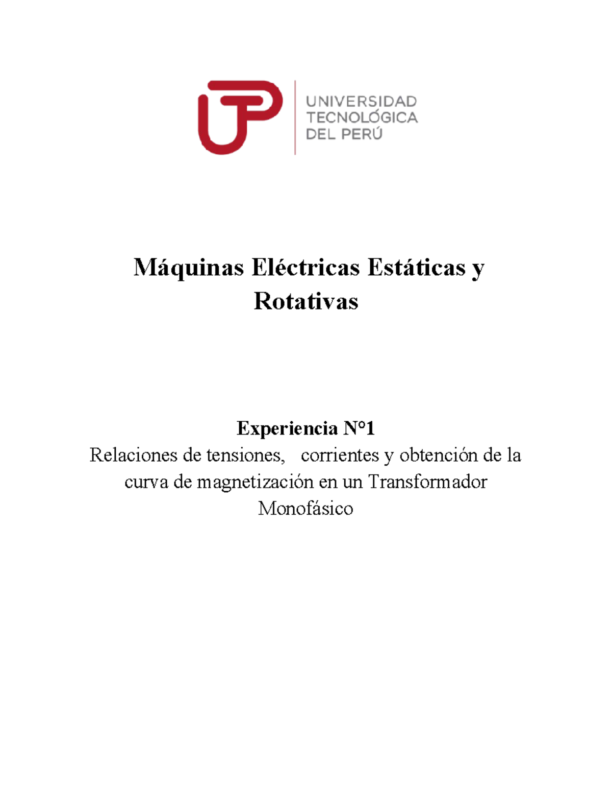 Guía N°1 de Laboratorio de Máquinas Eléctricas Estáticas y Rotativas - Máquinas Eléctricas ...