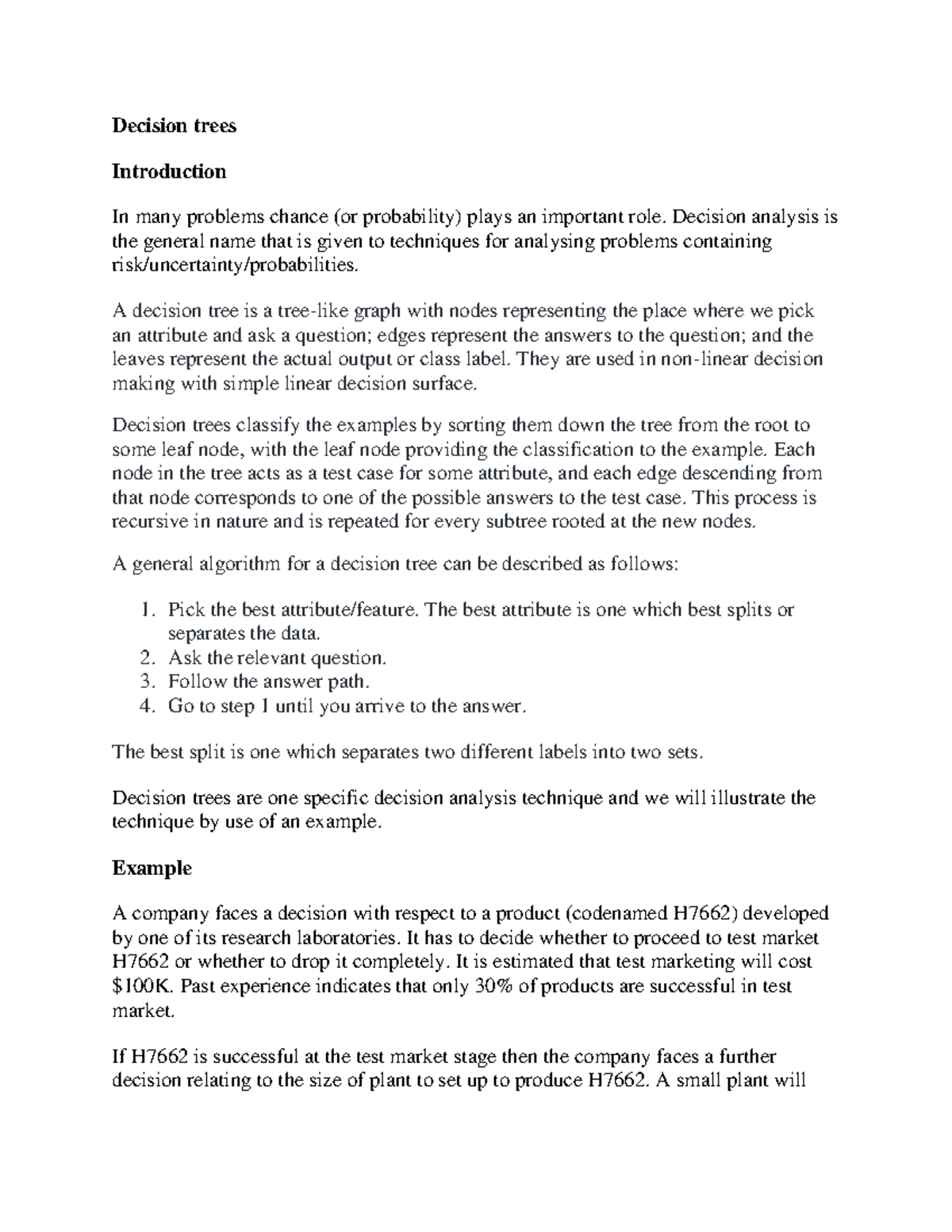 Decision trees - Information sciences - Studocu