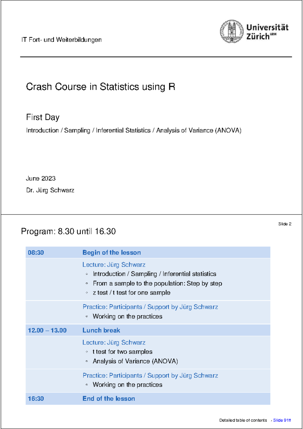 Course Notes Day 01 2in1 - Crash Course in Statistics using R First Day ...