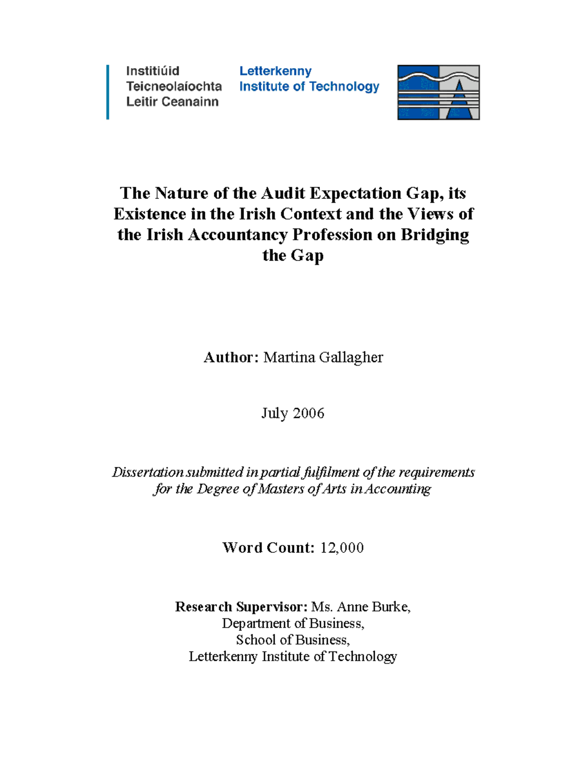 The Nature of the Audit Expectation Gap - - Studocu