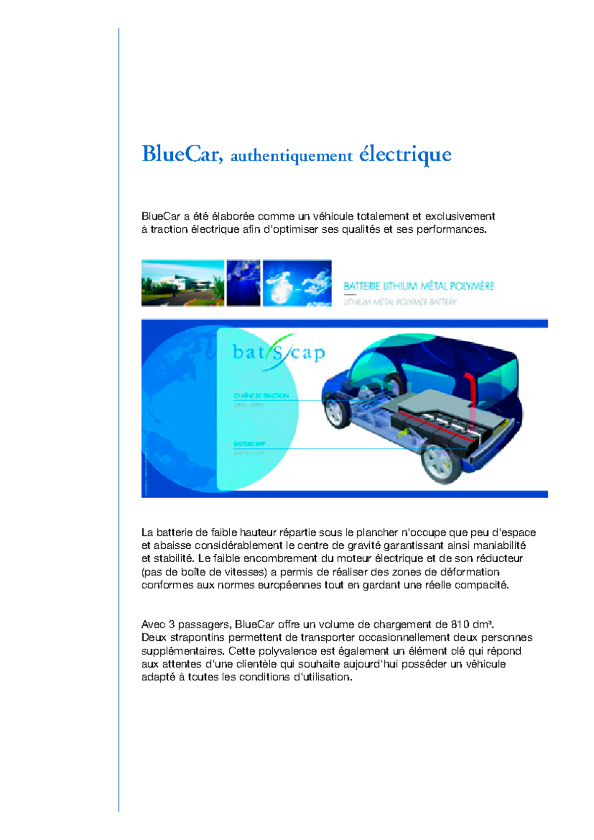 Caracteristiques blue car - BlueCar, authentiquement électrique BlueCar ...