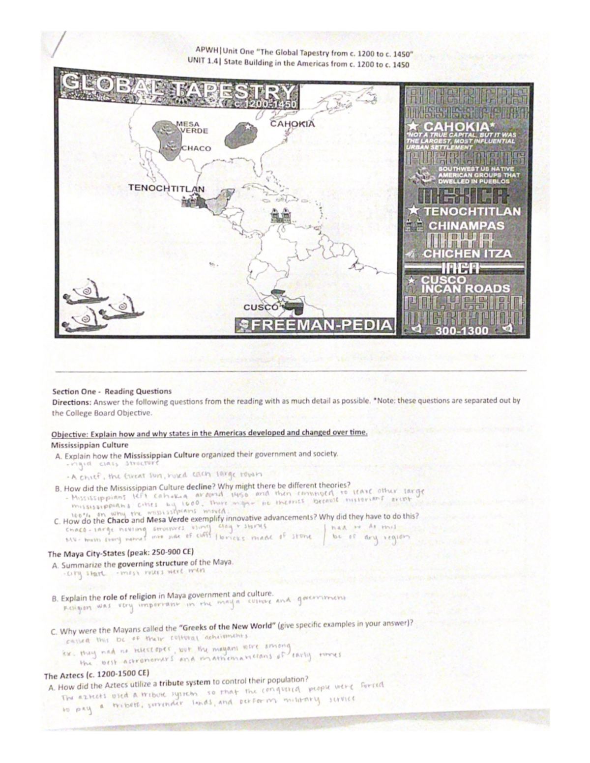 1.4 Apwh - Amsco packet - APWH I Unit One Global Tapestry from c. 1200 ...