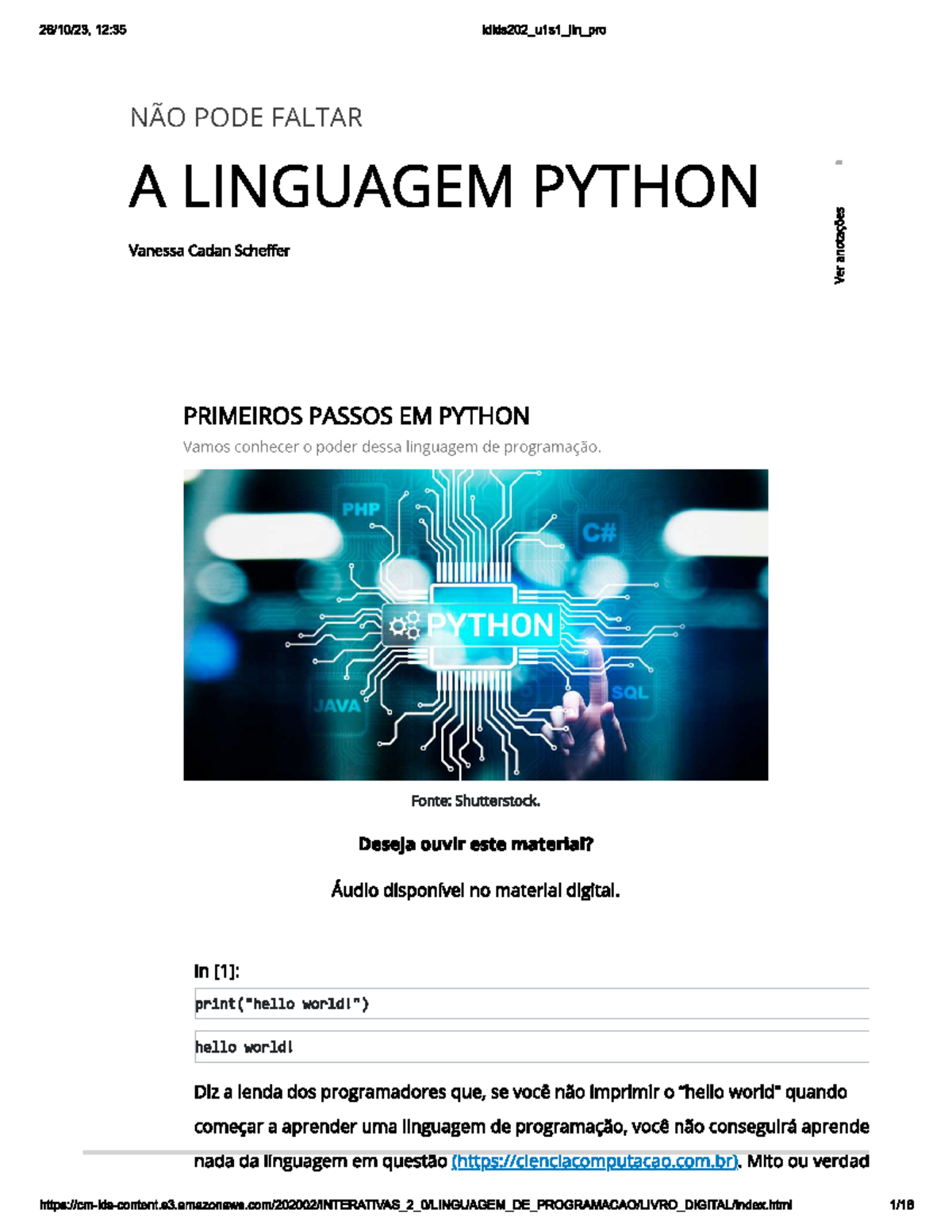 Linguagem DE Programação - Studocu