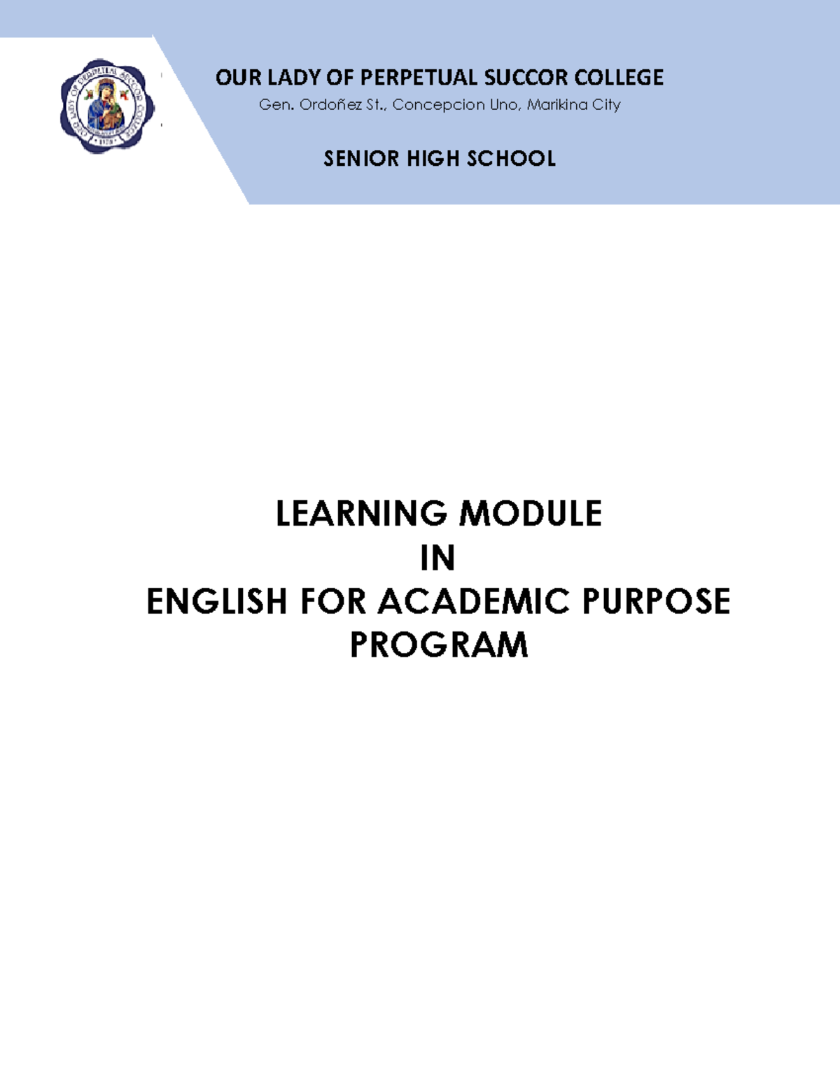 EAPP Prelims - LEARNING MODULE IN ENGLISH FOR ACADEMIC PURPOSE PROGRAM ...