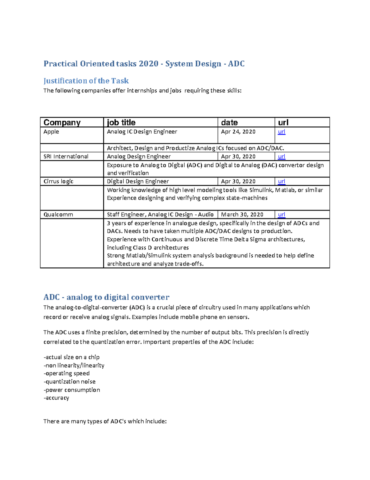 Practical Oriented Task Description - Practical Oriented tasks 2020 ...