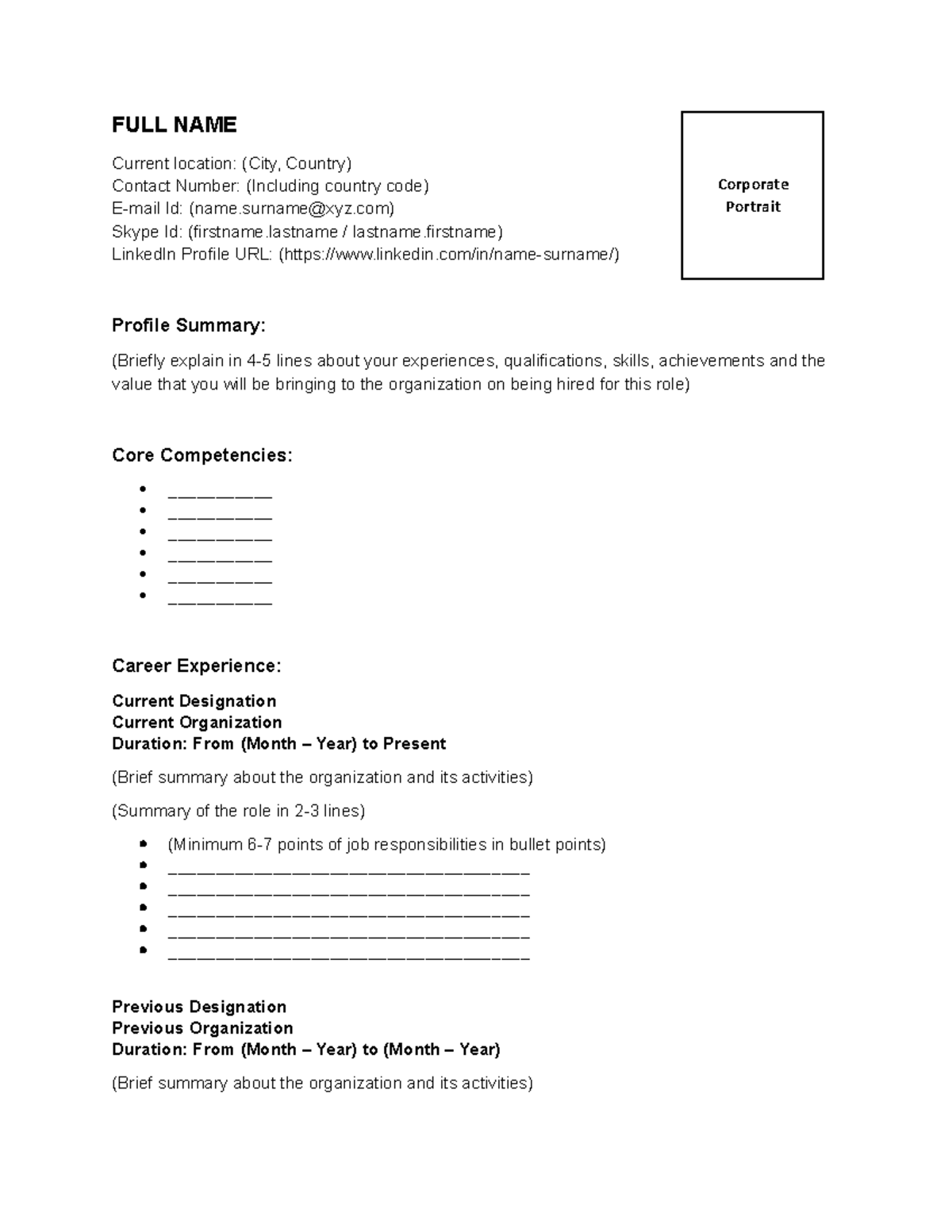 AC-CV-template - Done - FULL NAME Current location: (City, Country ...