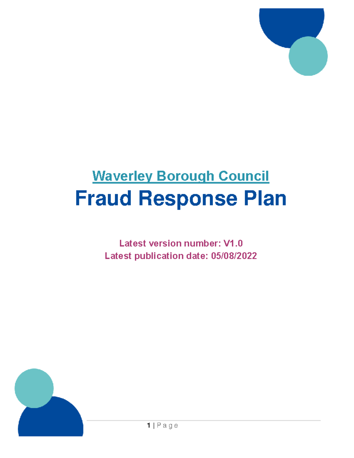 Fraud Response Plan 2022 V1 - Waverley Borough Council Fraud Response ...