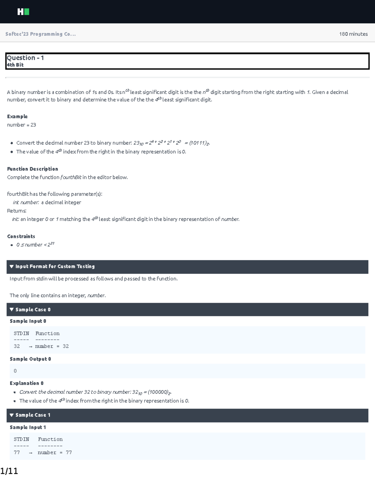 Pc question - asfasf - A binary number is a combination of 1 s and 0 s ...