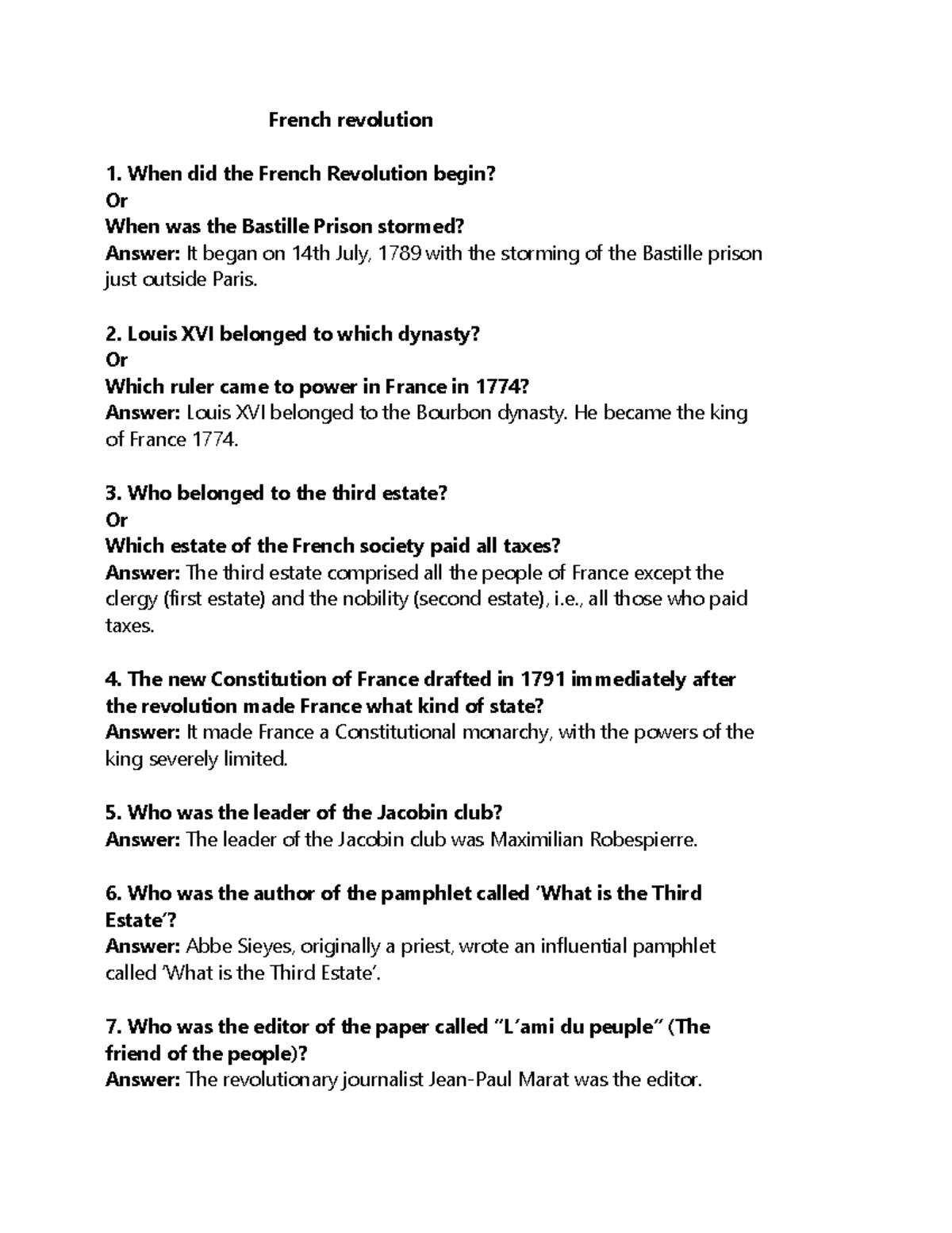 French revolution - Jdjdj - French revolution When did the French ...