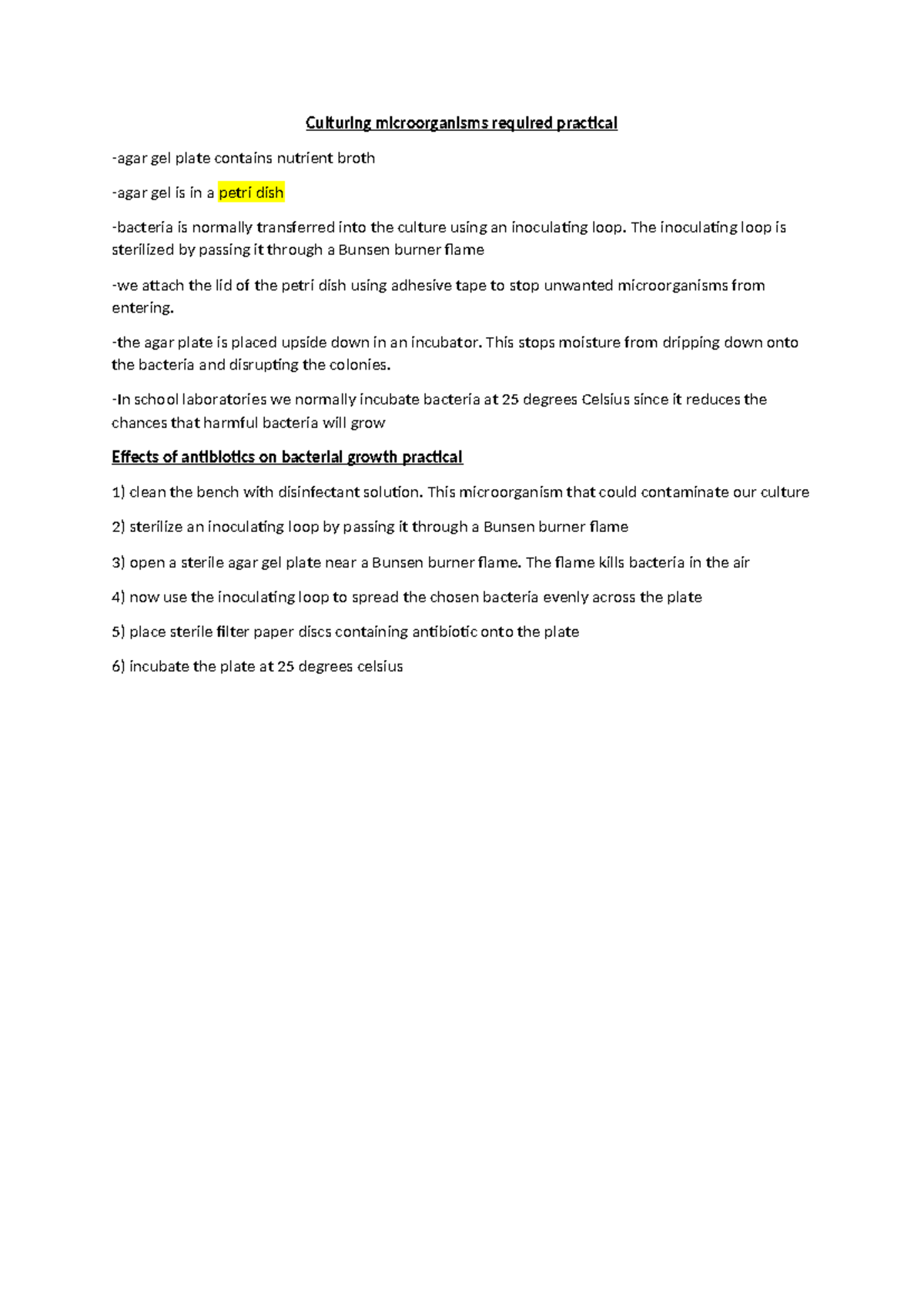 Culturing microorganisms required practical - The inoculating loop is ...