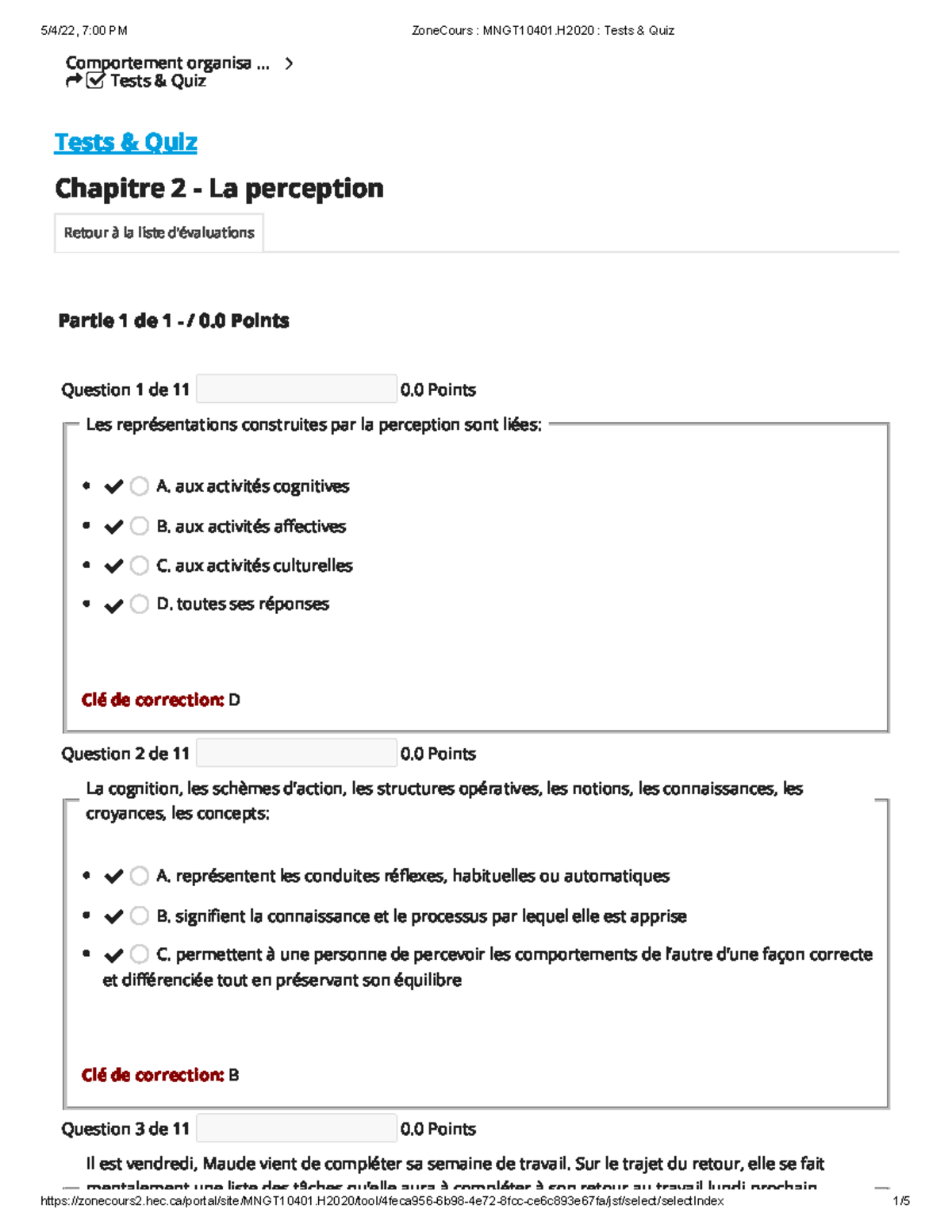 quizz 2 du livre - Comportement organisa ... Tests & Quiz Tests & Quiz ...
