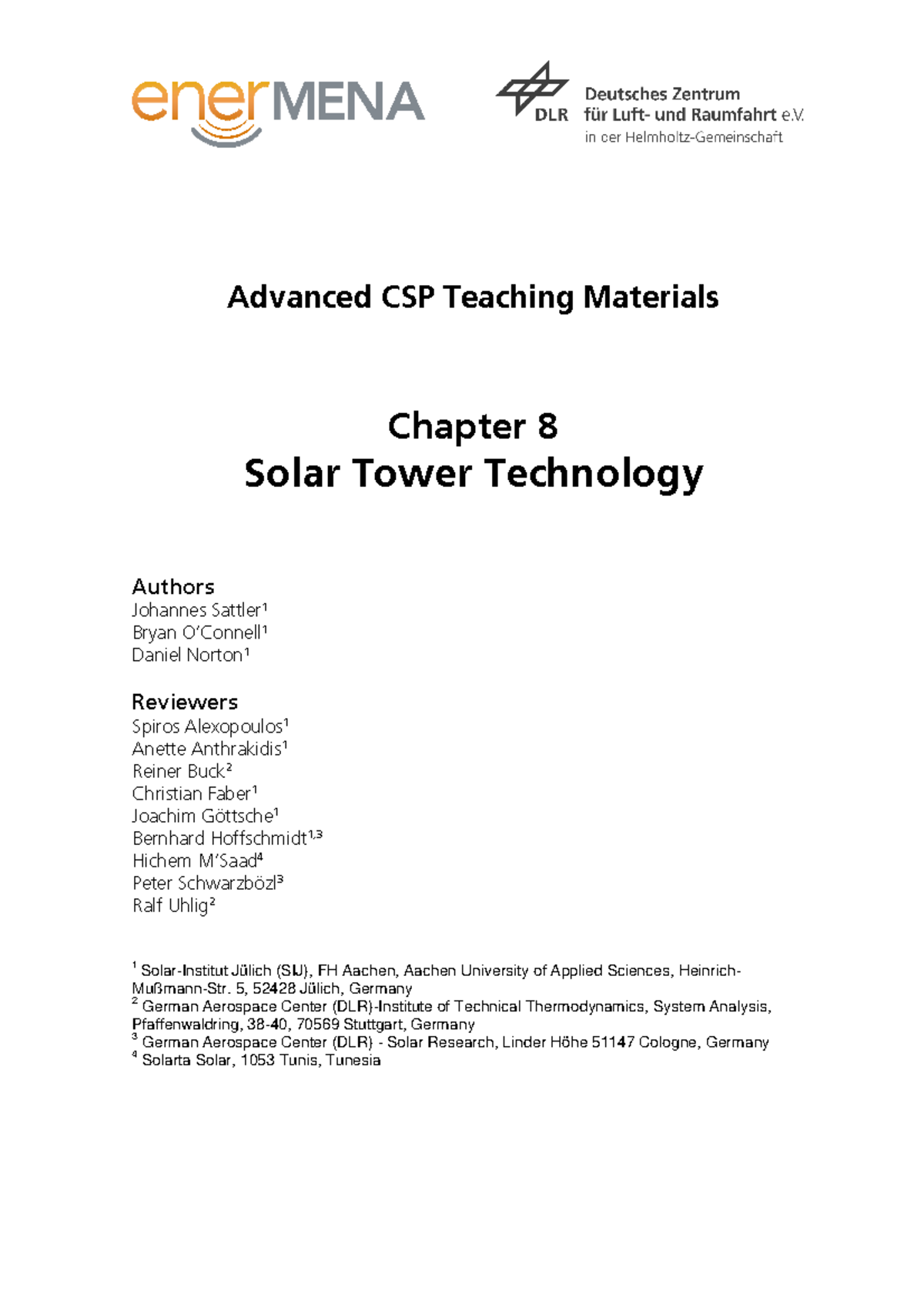 Chapter 08 Solar Tower Technology - - Studocu