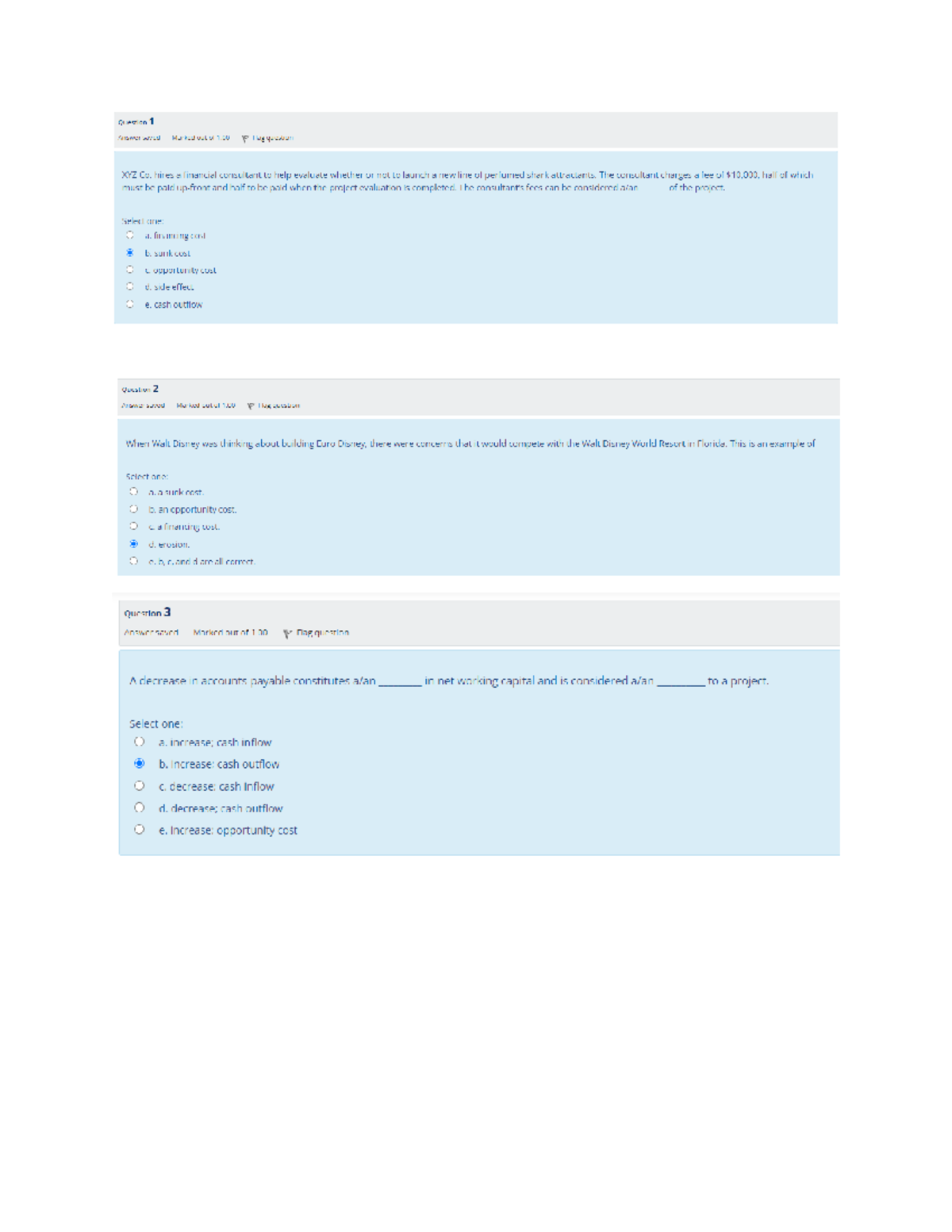 credit quiz #8 fnce - Question 1 Answer saved Marked out of 1 Flag ...