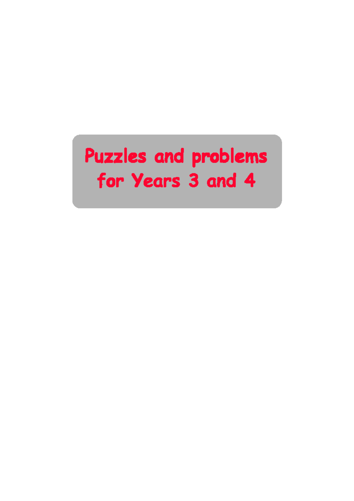 Page files mathematical challenges for able pupils y3y4 0 - Puzzles and ...
