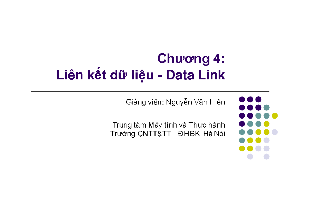 Chuong 4 - Tang Lien Ket Du Lieu - 1 Chương 4: Liên kết dữ liệu - Data ...