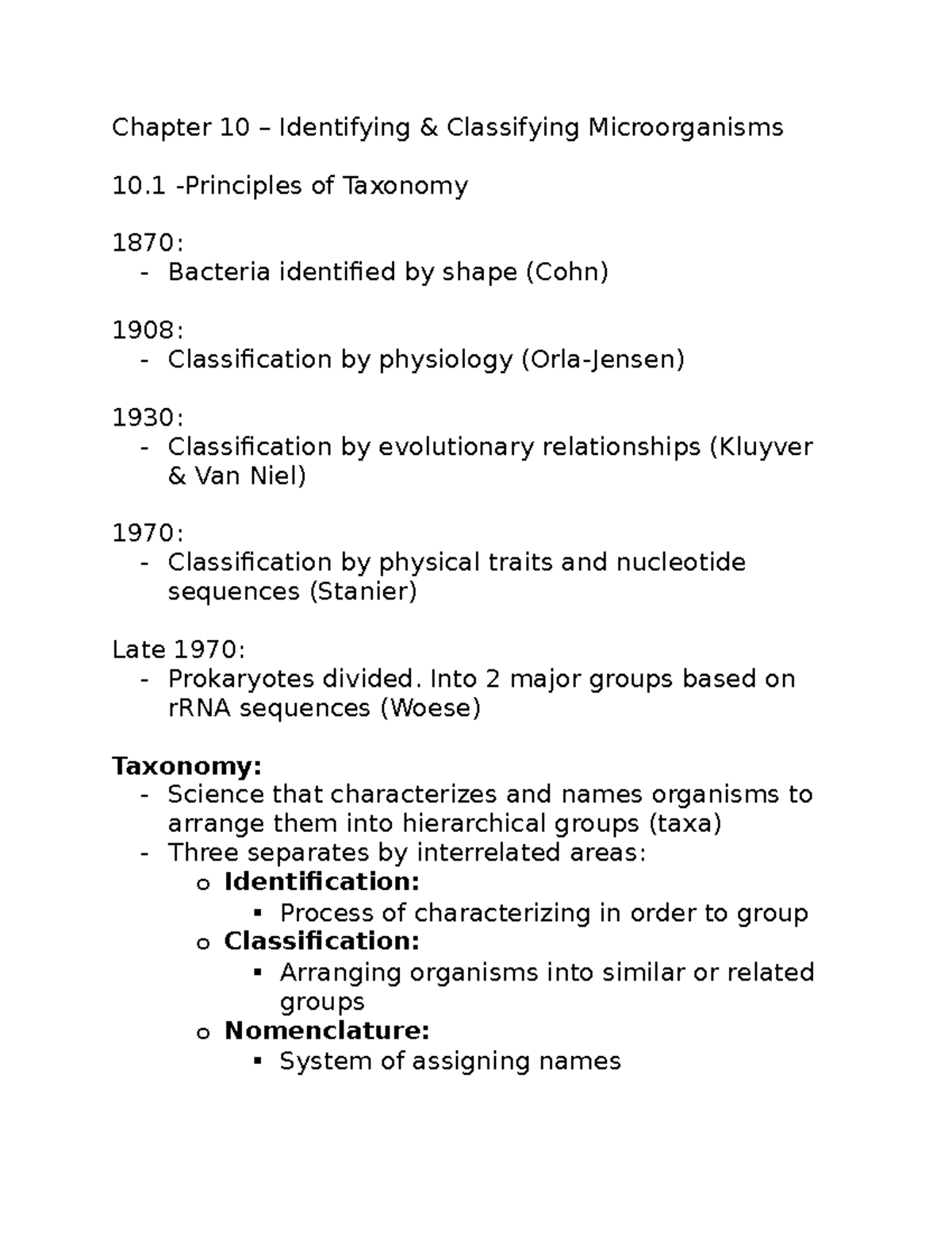 Chapter 10 Notes- Identifying & Classifying Microorganisms - Chapter 10 ...