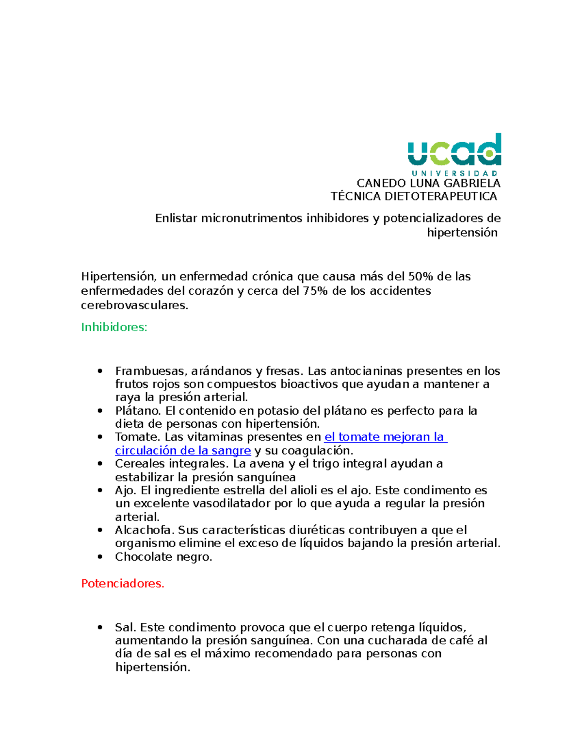 Hipert - resumen - CANEDO LUNA GABRIELA TÉCNICA DIETOTERAPEUTICA ...